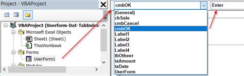 Cách Gán Phím Enter Thay Vì Bấm Chuột Vào Button Trong Userform Vba Excel Học Excel Online