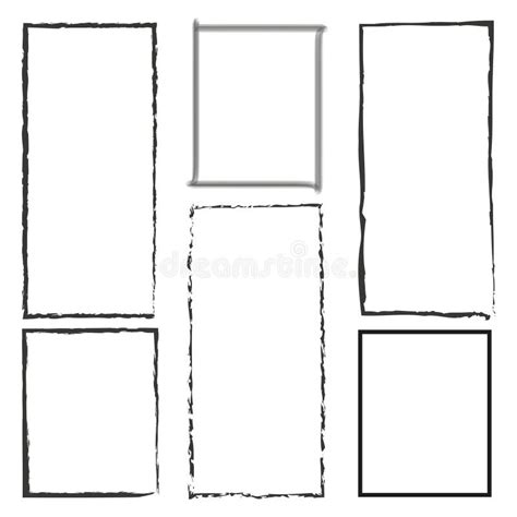 Set Hand Drawn Rectangle Text Box And Frames Vector Illustration EPS 10 Stock Vector