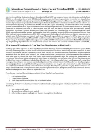 IRJET Object Detection And Translation For Blind People Using Deep Learning PDF