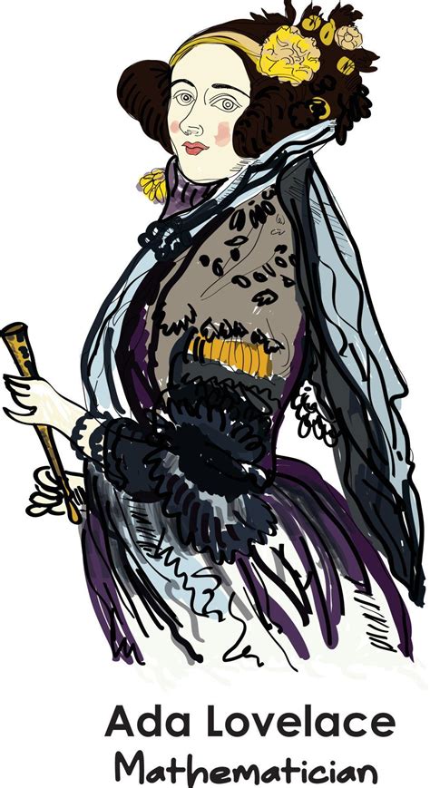 Ada Lovelace Mathematician Vector Illustration 9881776 Vector Art At Vecteezy