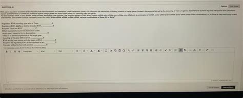 Solved Points Save Answer QUESTION RNA Based Regulation Chegg