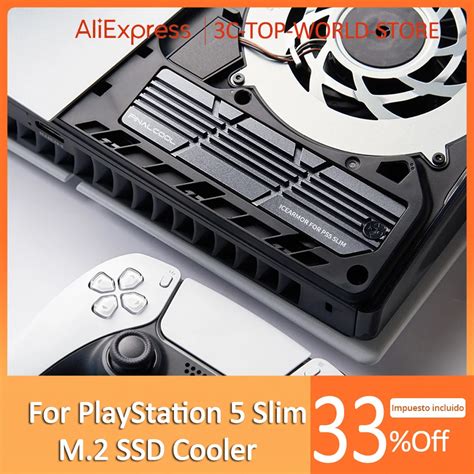 알루미늄 두께 2280 방열판 Ps5 슬림 콘솔용 M2 Ssd 쿨러 열 패드 및 도구 포함 게임 액세서리 티몬