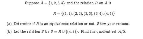 Solved Suppose A And The Relation R On A Is R Chegg Com