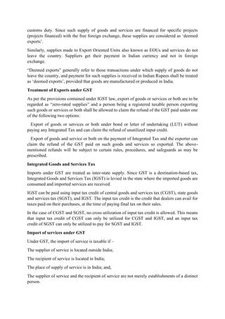 Impact Of GST On Import Export PDF