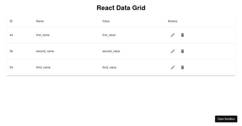 react data grid codesandbox
