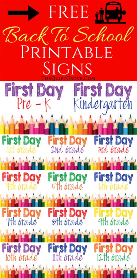 5 Free Back To School Printable Sign Sets ⋆ The Quiet Grove