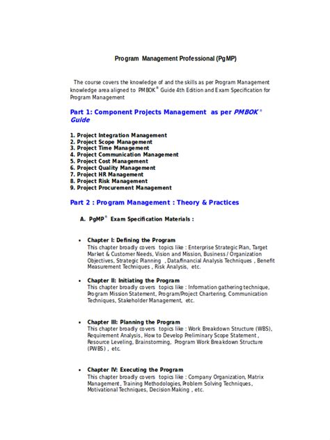 7 Program Management Examples To Download