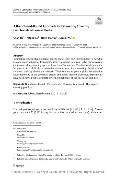 A Branch And Bound Approach For Estimating Covering Functionals Of