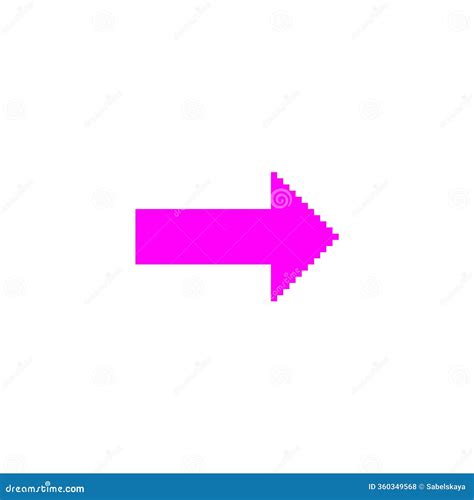 Pink Arrow Y2k Vector Icon Pixel Art Game Right Side Direction Pointer Click Button Next Or
