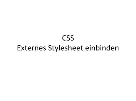 Css Externes Stylesheet Ppt