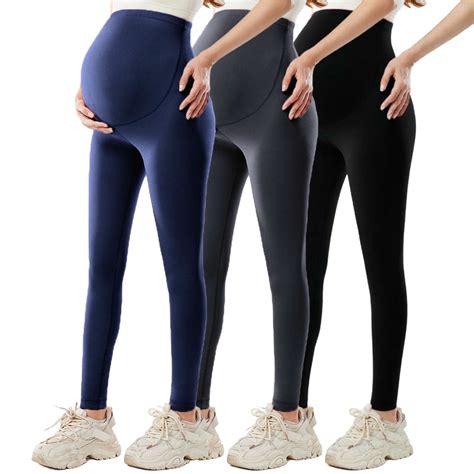 3 Pack Maternity Flared Leggings Over The Belly Yoga Bootcut Stretchy
