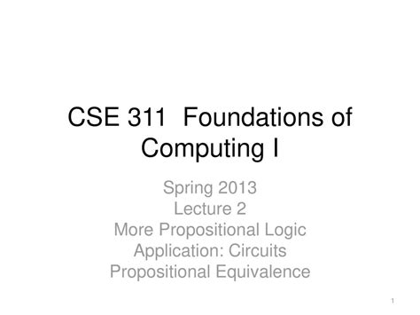 Cse 311 Foundations Of Computing I Ppt Download