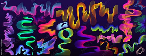 Collection Of Abstract Colored Geometric Shapes Trending Futuristic Line Design Elements