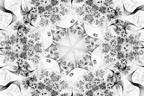 Black Floral Pattern Of Curved Shapes On A White Background Stock Illustration Illustration