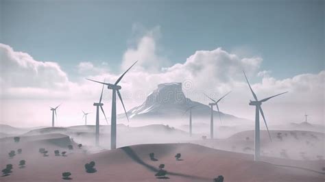 Powering The Future With Renewable Energy Wind Turbines Electric Wind Mill Ai Generated Stock