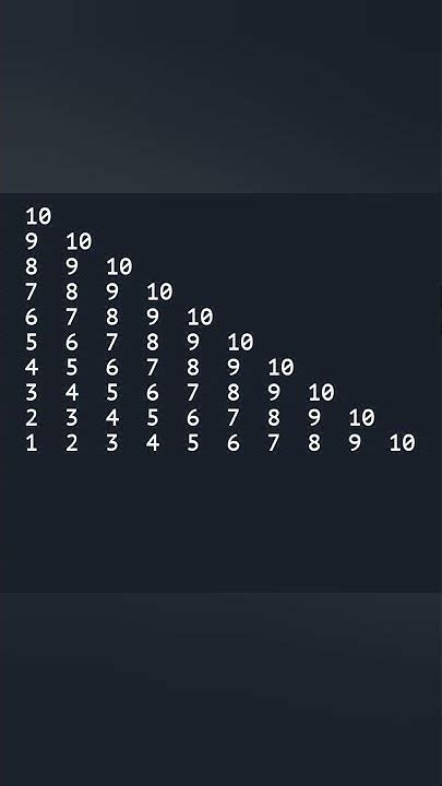 Shorts 🔥 Java Pattern Program Print Numbers Series Youtube