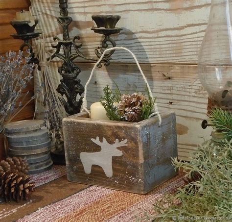 Ящик деревянный Рождество по скандинавски в интернет магазине на Ярмарке Мастеров Тюмень