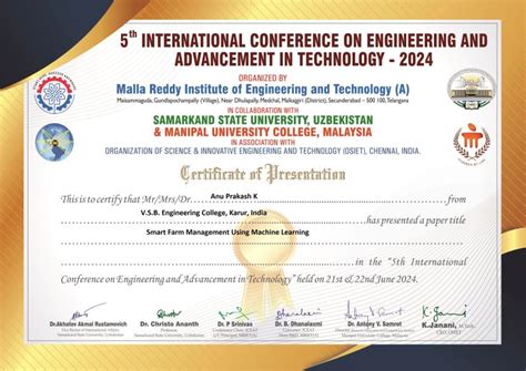 Anu Prakash Kuzhanthairaj On Linkedin Iceat2024 Engineering Technology Machinelearning