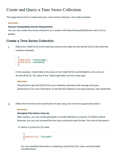 Create And Query A Time Series Collection Mongodb Manual V80 Pdf