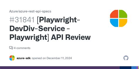 Playwright Devdiv Service Playwright Api Review · Issue 31841 · Azureazure Rest Api Specs