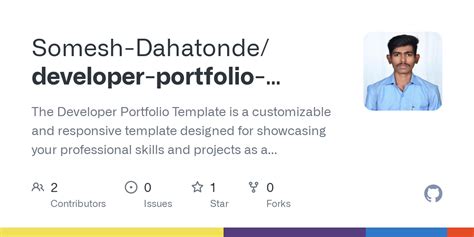 Github Somesh Dahatondedeveloper Portfolio Templete