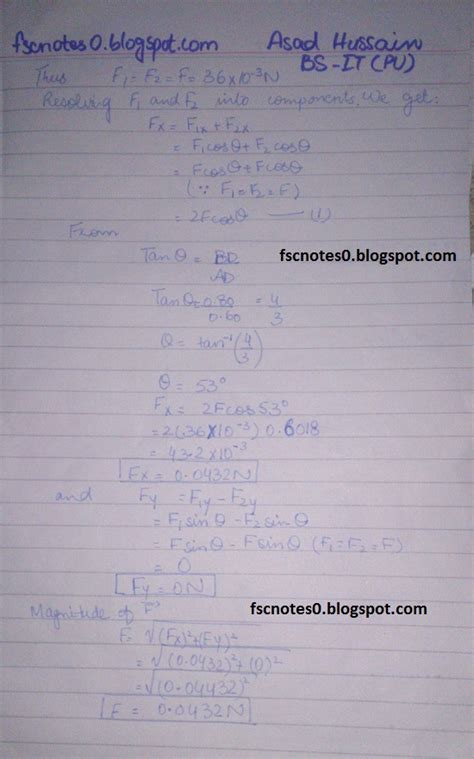 F Sc ICS Notes Physics XII Chapter Electrostatics Numerical Problems