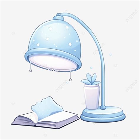 침실 고정에 대한 귀여운 파스텔 하늘색 책상 램프 스티커 하늘색 파스텔 빛 Png 일러스트 및 이미지 에 대한 무료 다운로드 Pngtree