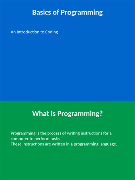 Basics Of Programming Presentation Pdf