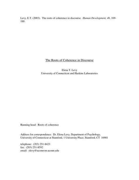Pdf The Roots Of Coherence In Discourse