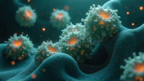 Dynamic Composition Of Human Cells Artistic Visualization Abstract
