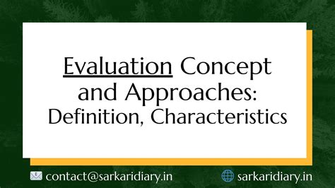 Evaluation Concept And Approaches Definition Characteristics And Need B Ed Notes