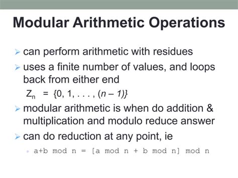 Modular Arithmetic Pptx Computing Technology And Computing