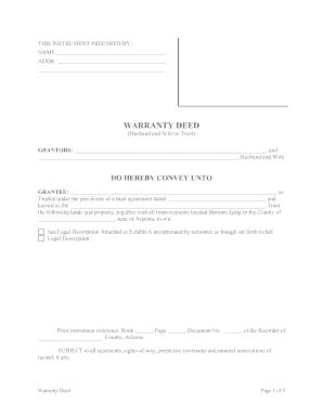 Warranty Deed Arizona Fill Out And Sign Printable Pdf Template Signnow