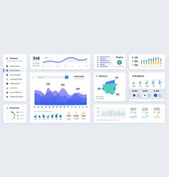 Dashboard Ui Statistic Graphs Data Charts And Vector Image