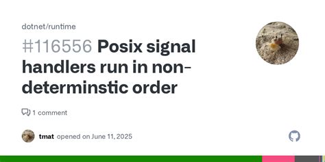 Posix Signal Handlers Run In Non Determinstic Order · Issue 116556 · Dotnetruntime · Github