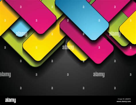 Colorful Rectangles Abstract Tech Geometric Background Vector Design