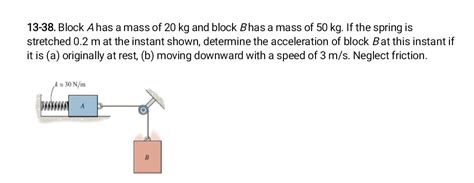 Answered 13 38 Block A Has A Mass Of 20 Kg And Bartleby
