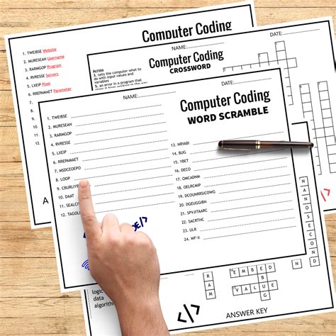 Computer Science PROGRAMMING CODING Activities Word Search Word Scramble Teaching Resources