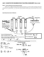 Quantitative Enumeration Of Bacteria Lab 5 Worksheet Course Hero