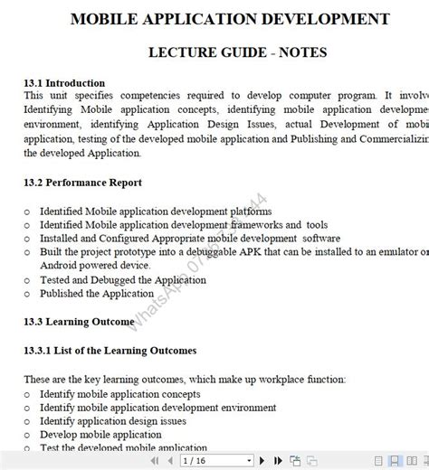 develop mobile application pdf notes pdf notes level 6 tvet cdacc cbet