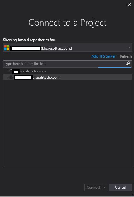 visual studio 오류 TF 액세스 할 수있는 권한이 없습니다 DefaultCollection
