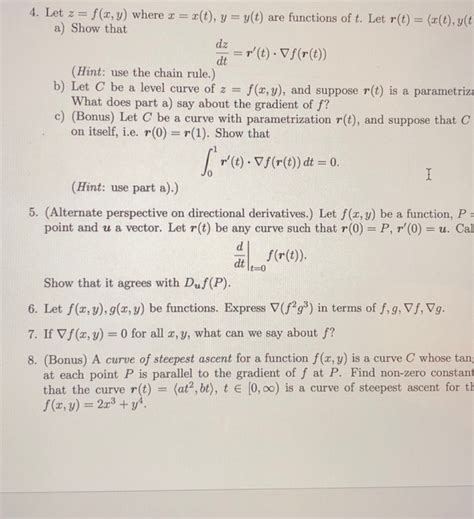 Solved Let Z F A Y Where Y T Are Functions Of T Let Chegg Com