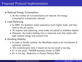 Path Addressed Depth Based Routing PPT