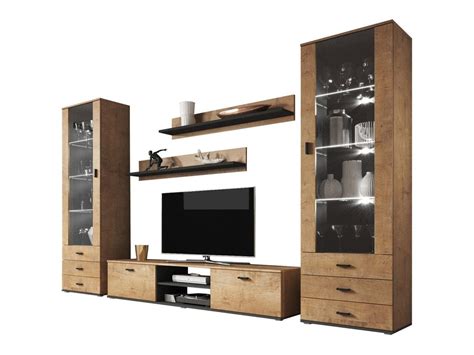 Módulo De Salón Charlotte E109 Negro Roble Lefka Con Equipo