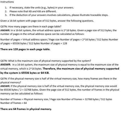 instructions 1 if necessary state the units e g