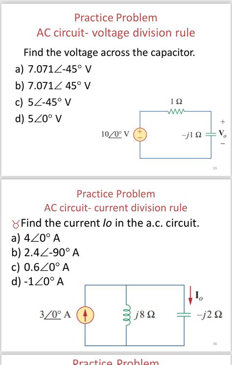 Solved Practice Problemac Circuit ﻿voltage Division