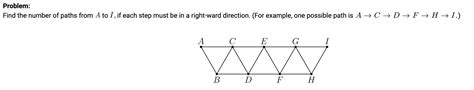 solved find the number of paths from a to i if each step