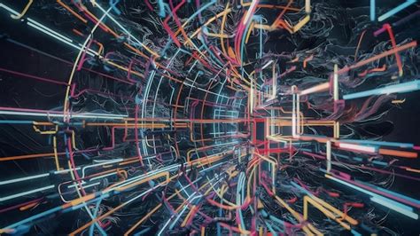 Premium Photo Digital Cyberspace With Particles And Digital Data Network Connections