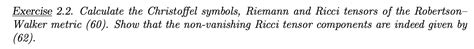 Solved Exercise 2 2 Calculate The Christoffel Symbols