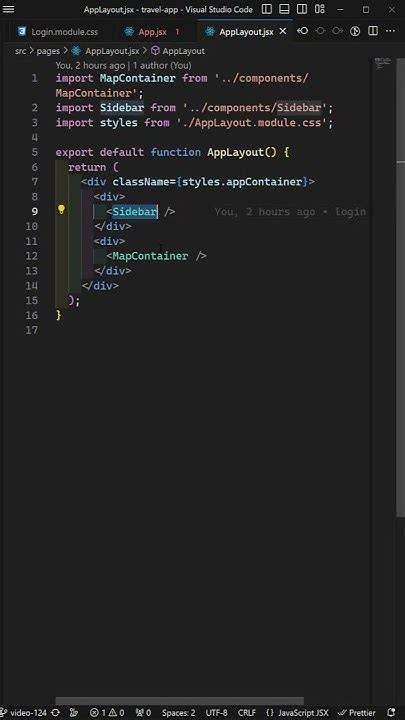App Components Design With Side Bar In Travelling React App React18